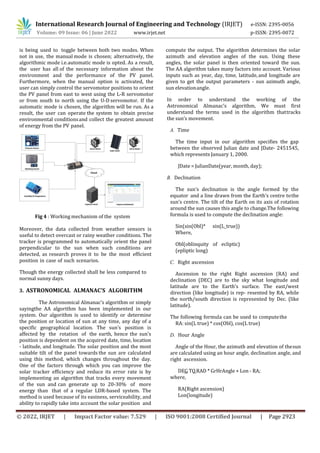 Astronomical Almanac’s Algorithm Based Dual Axis Solar Tracker | PDF