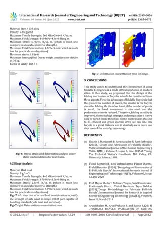 Design & Analysis of foldable E-Bicycle | PDF | Sports Equipment | Sports