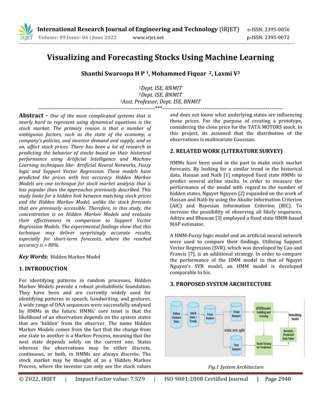 Visualizing and Forecasting Stocks Using Machine Learning | PDF