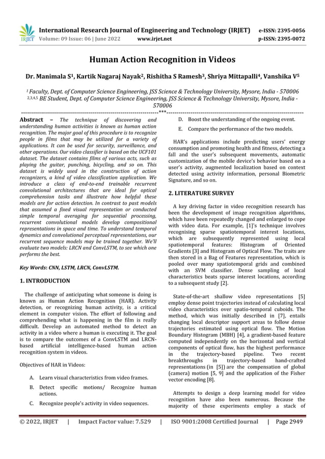 Human Action Recognition In Videos Pdf Video Software Computer