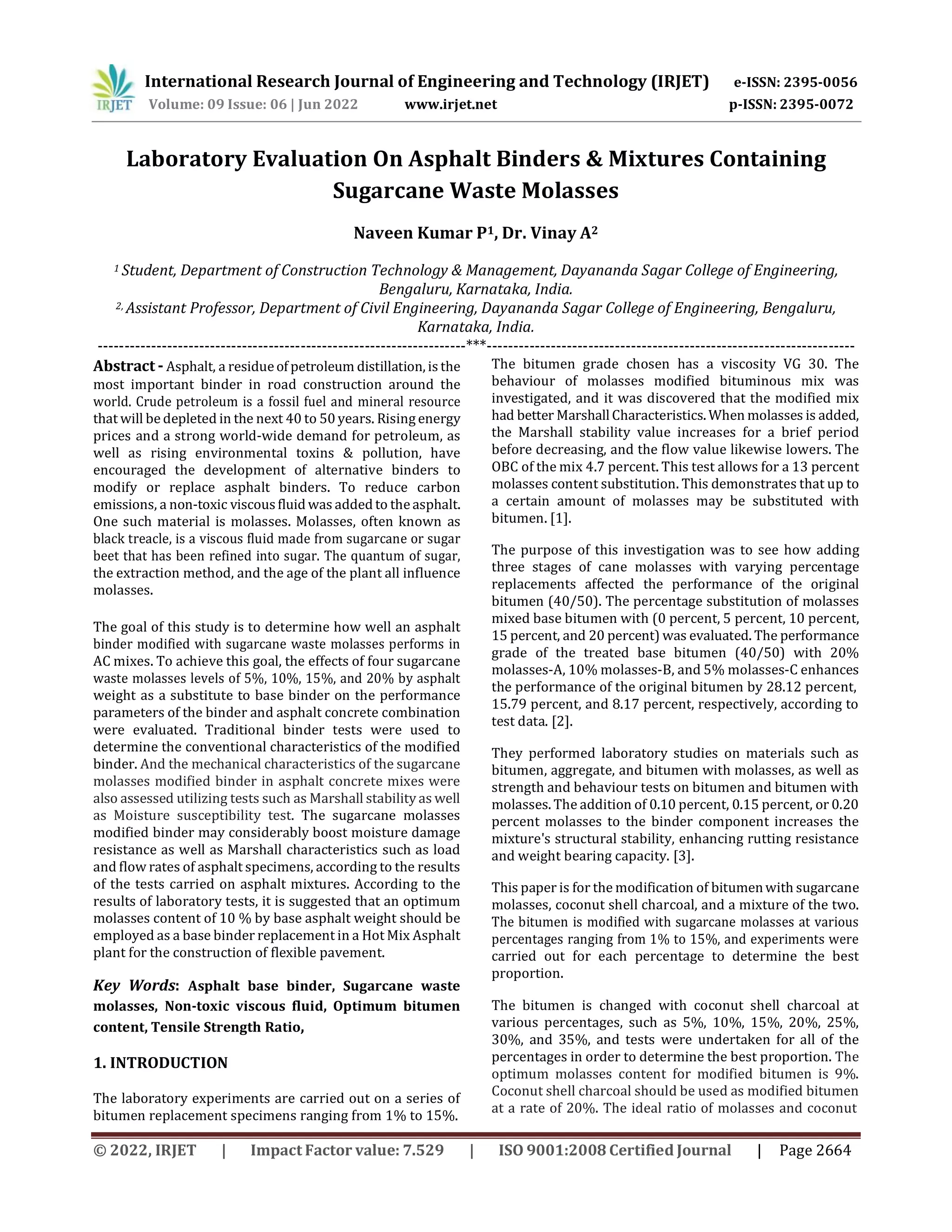 Laboratory Evaluation On Asphalt Binders & Mixtures Containing ...