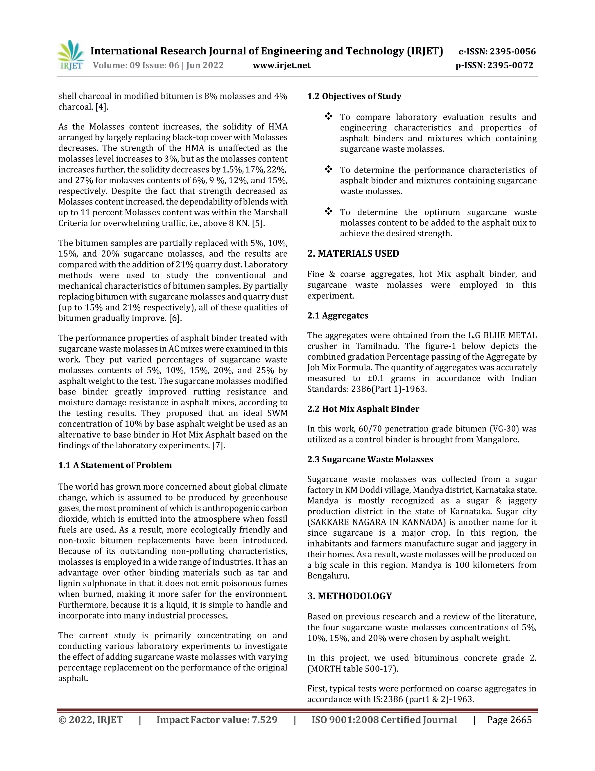Laboratory Evaluation On Asphalt Binders & Mixtures Containing Sugarcane Waste Molasses | PDF
