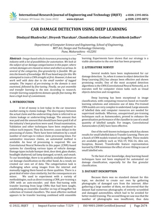 CAR DAMAGE DETECTION USING DEEP LEARNING | PDF