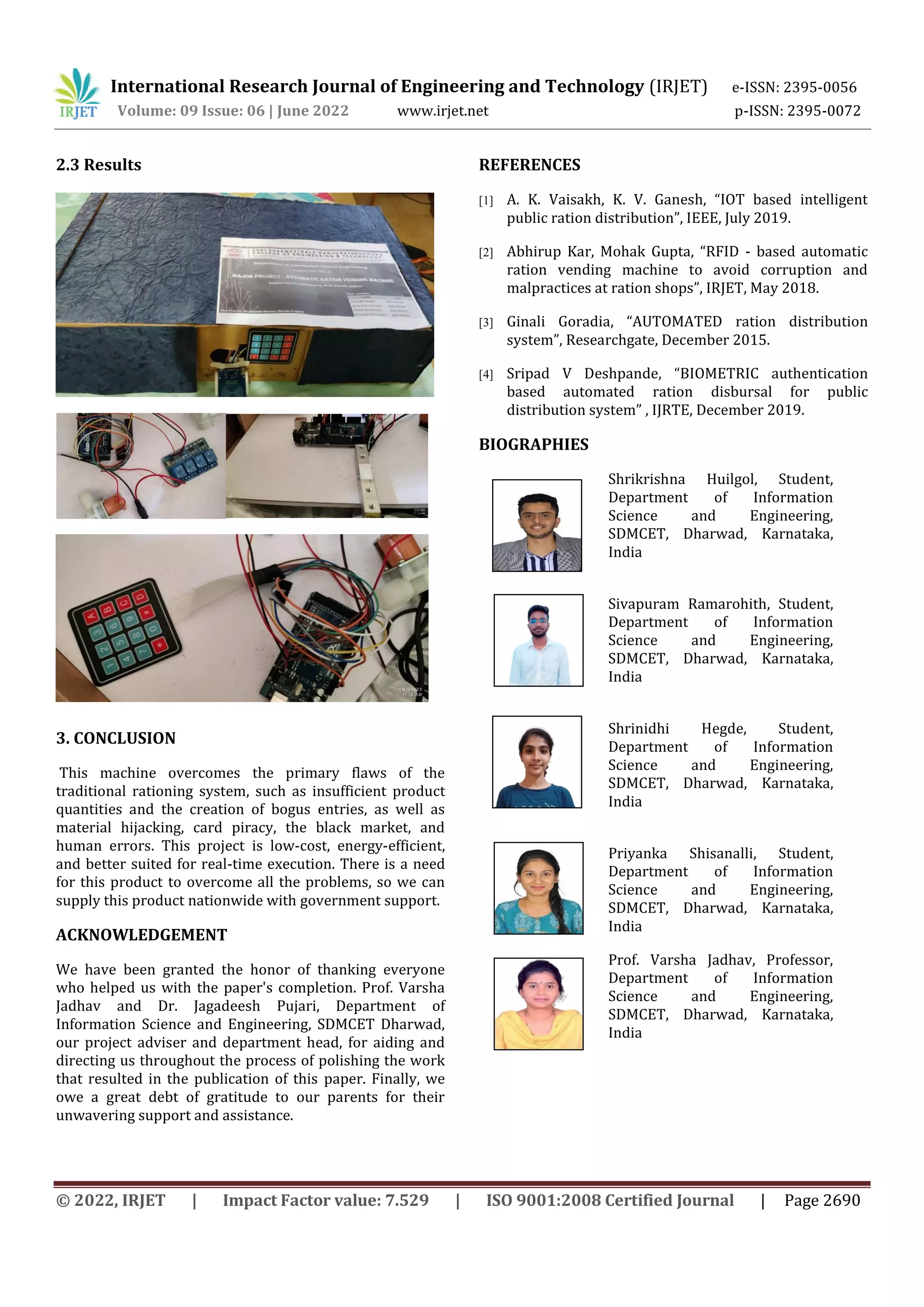 Automatic Ration Vending Machine using RFID and GSM Technology | PDF