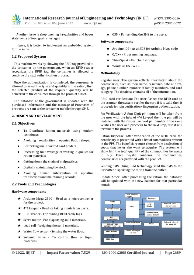 Automatic Ration Vending Machine using RFID and GSM Technology | PDF