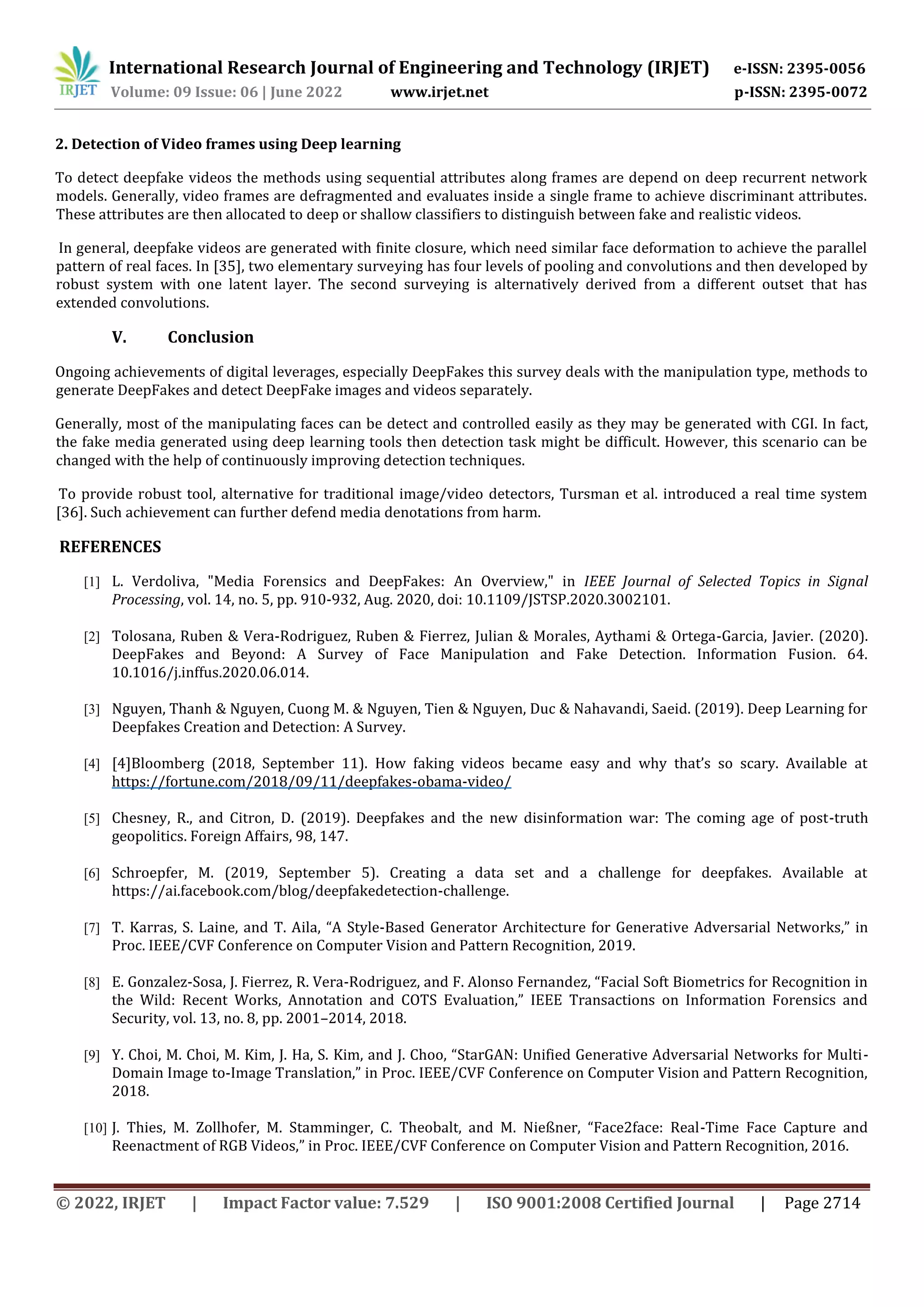 A SURVEY ON DEEPFAKES CREATION AND DETECTION | PDF | Graphics Software | Computer Software and ...