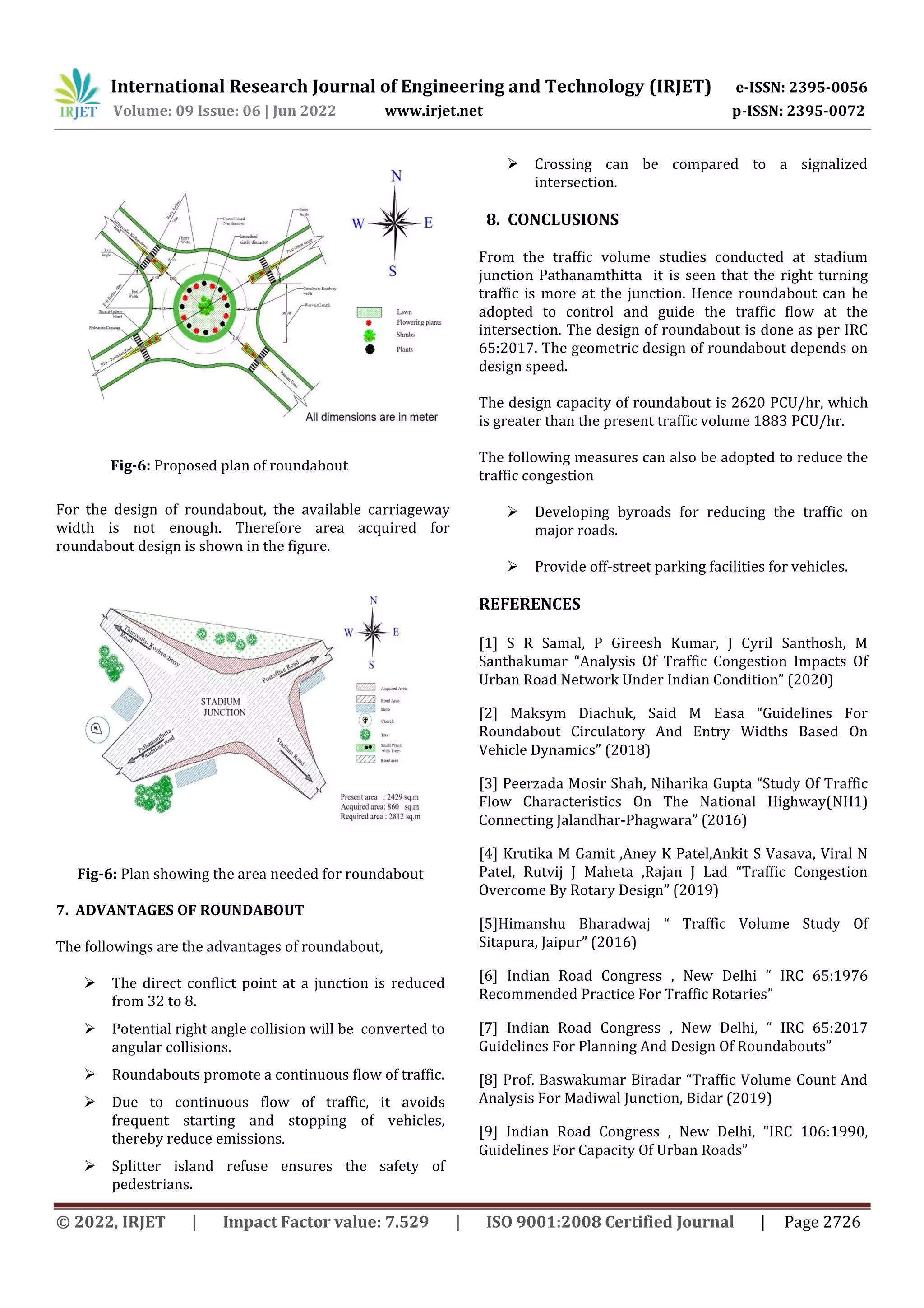 TRAFFIC VOLUME STUDY AND DESIGN OF ROUNDABOUT AT PATHANAMTHITTA | PDF