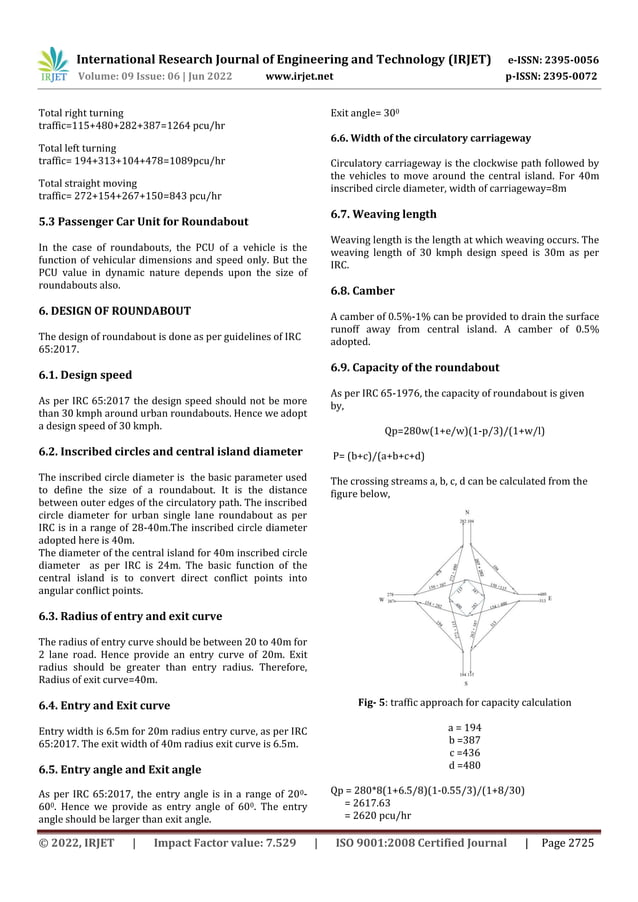 TRAFFIC VOLUME STUDY AND DESIGN OF ROUNDABOUT AT PATHANAMTHITTA | PDF ...