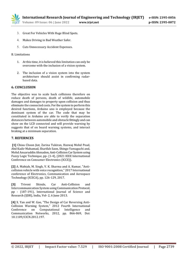 Advanced Anti-Collision Vehicle | PDF