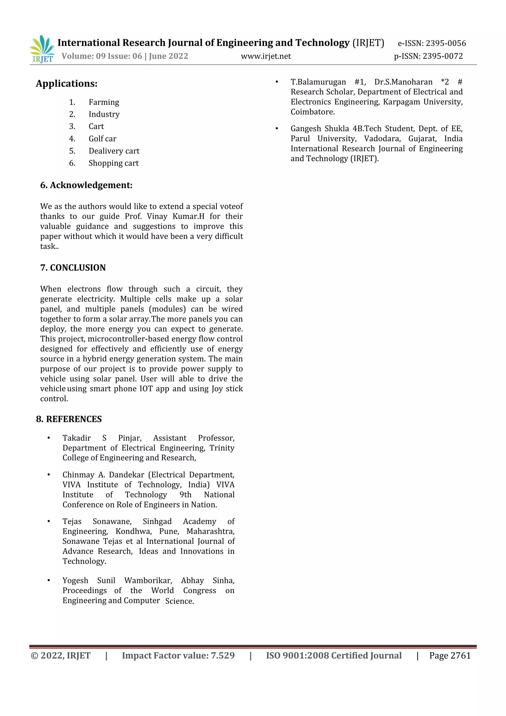 Solar based IOT controlled EV | PDF