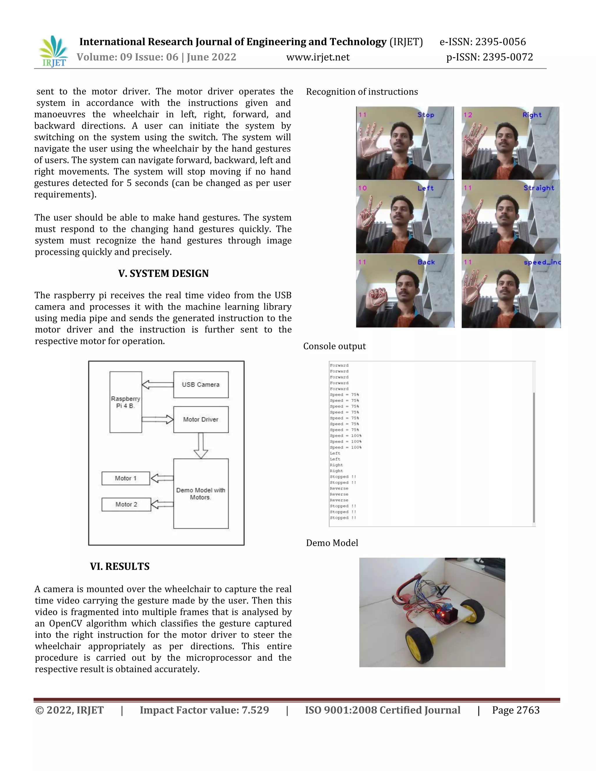 Gesture-Controlled Wheelchair | PDF | Physical Therapy | Wellness