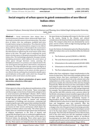 Social enquiry of urban spaces in gated communities of neo-liberal Indian cities | PDF