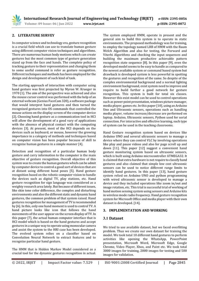 Controlling Computer using Hand Gestures | PDF | Computer Animation | Computer Software and ...