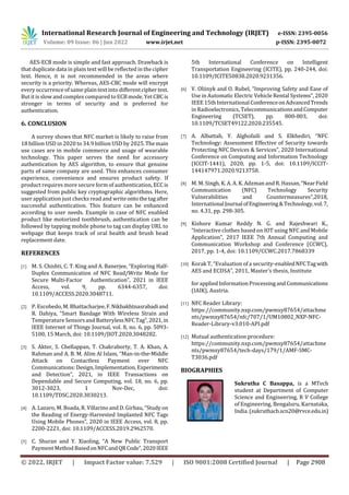 Accessory authentication on NFC enabled product using three pass AES ...