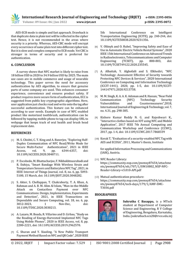 Accessory Authentication On Nfc Enabled Product Using Three Pass Aes Algorithm Pdf