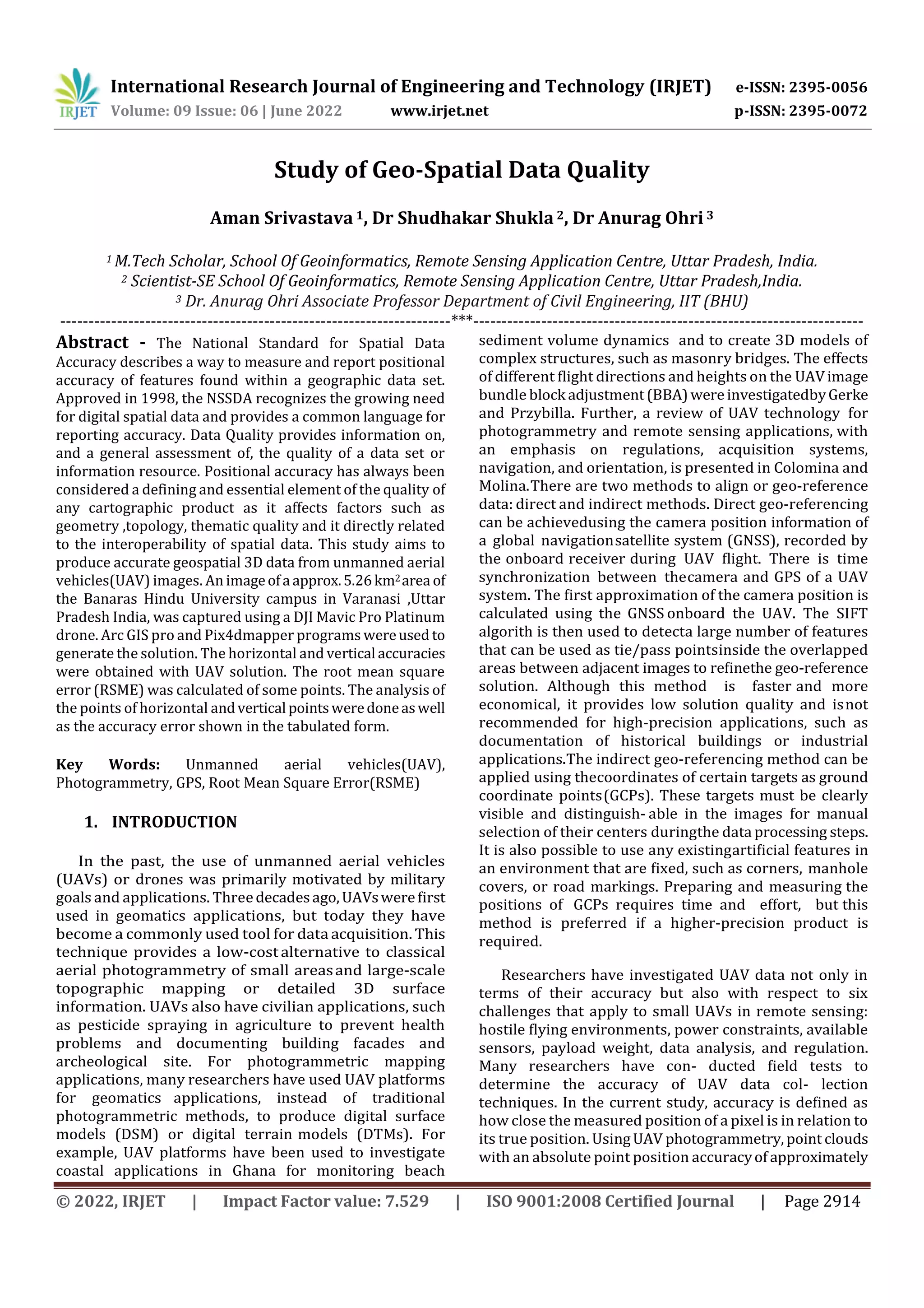 Study of Geo-Spatial Data Quality | PDF