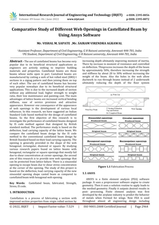 Comparative Study of Different Web Openings in Castellated Beam by Using Ansys Software | PDF ...