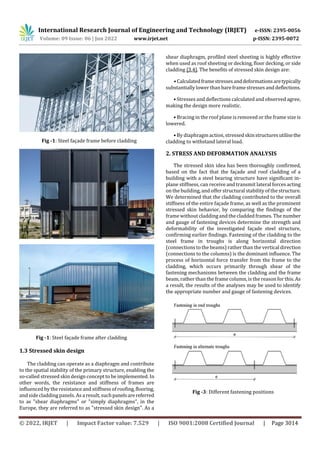 A Review on Stressed Skin Behaviour of Steel Façade Frame | PDF