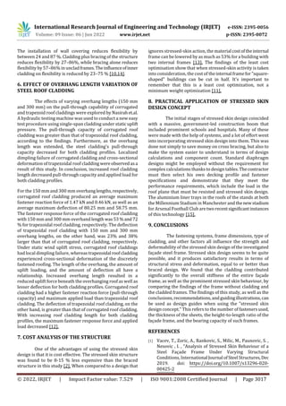A Review on Stressed Skin Behaviour of Steel Façade Frame | PDF