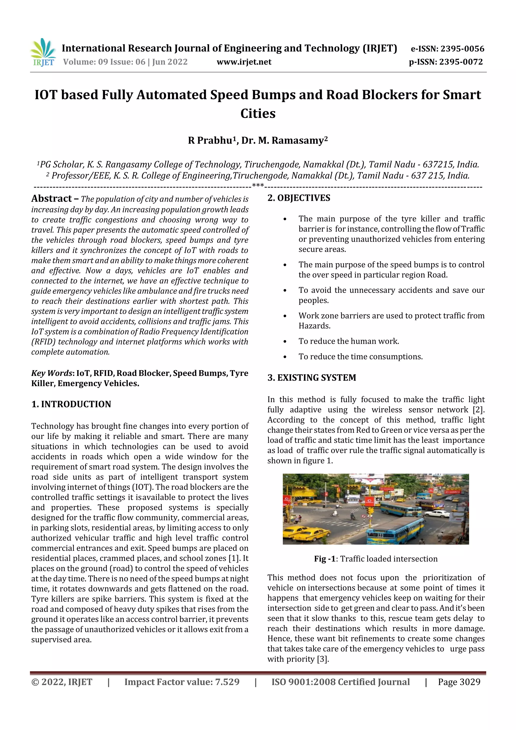 IOT based Fully Automated Speed Bumps and Road Blockers for Smart ...