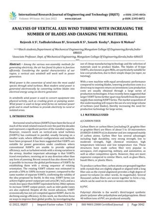 ANALYSIS OF VERTICAL AXIS WIND TURBINE WITH INCREASING THE NUMBER OF ...