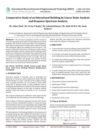 Comparative Study of an Educational Building by Linear Static Analysis and Response Spectrum ...