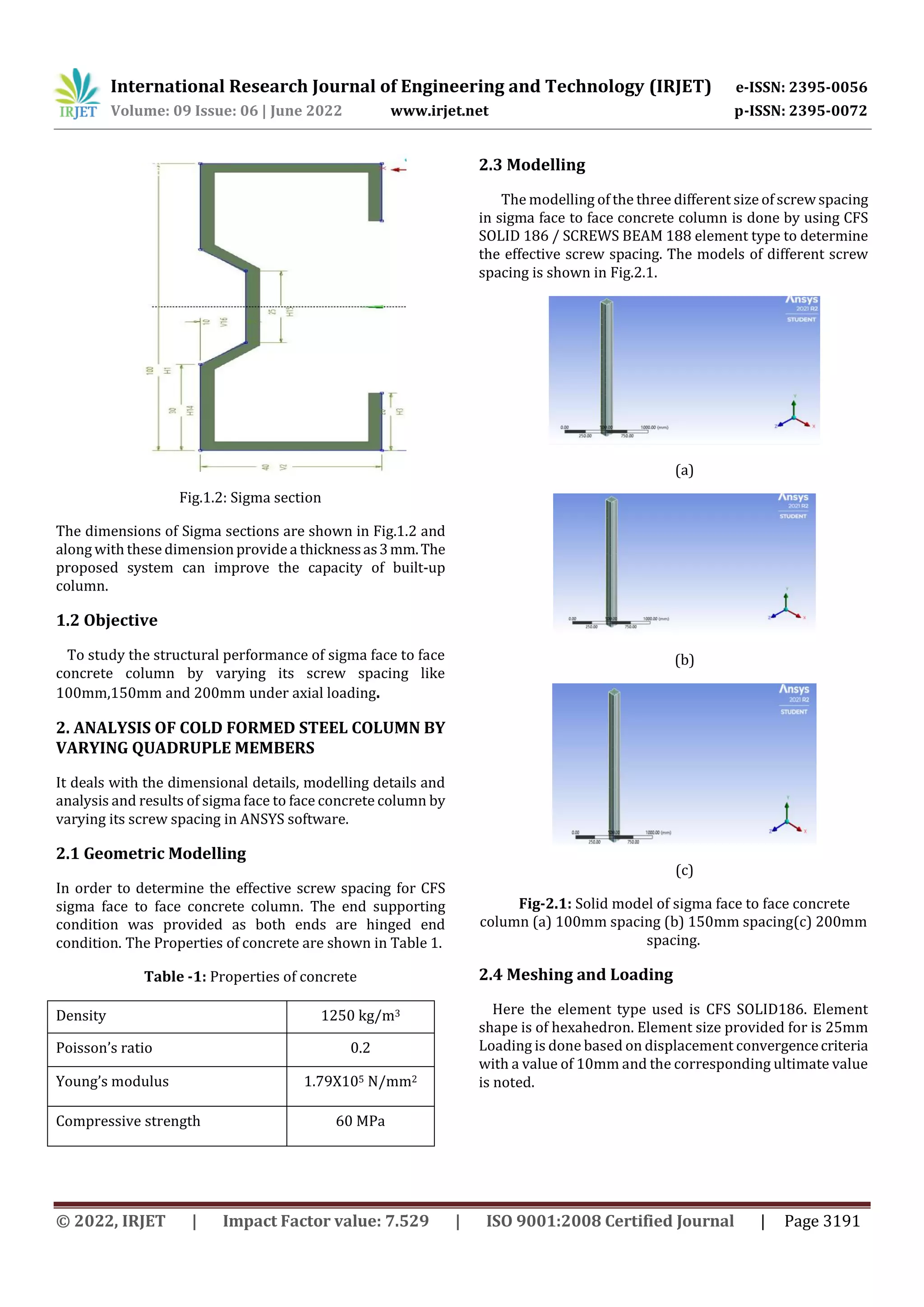 Study The Structural Performance of Cold Formed Steel Sigma Face-to ...