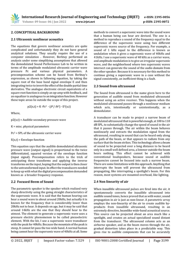 DIRECTIONAL AUDIO (Ultrasonic Directive Speaker) | PDF