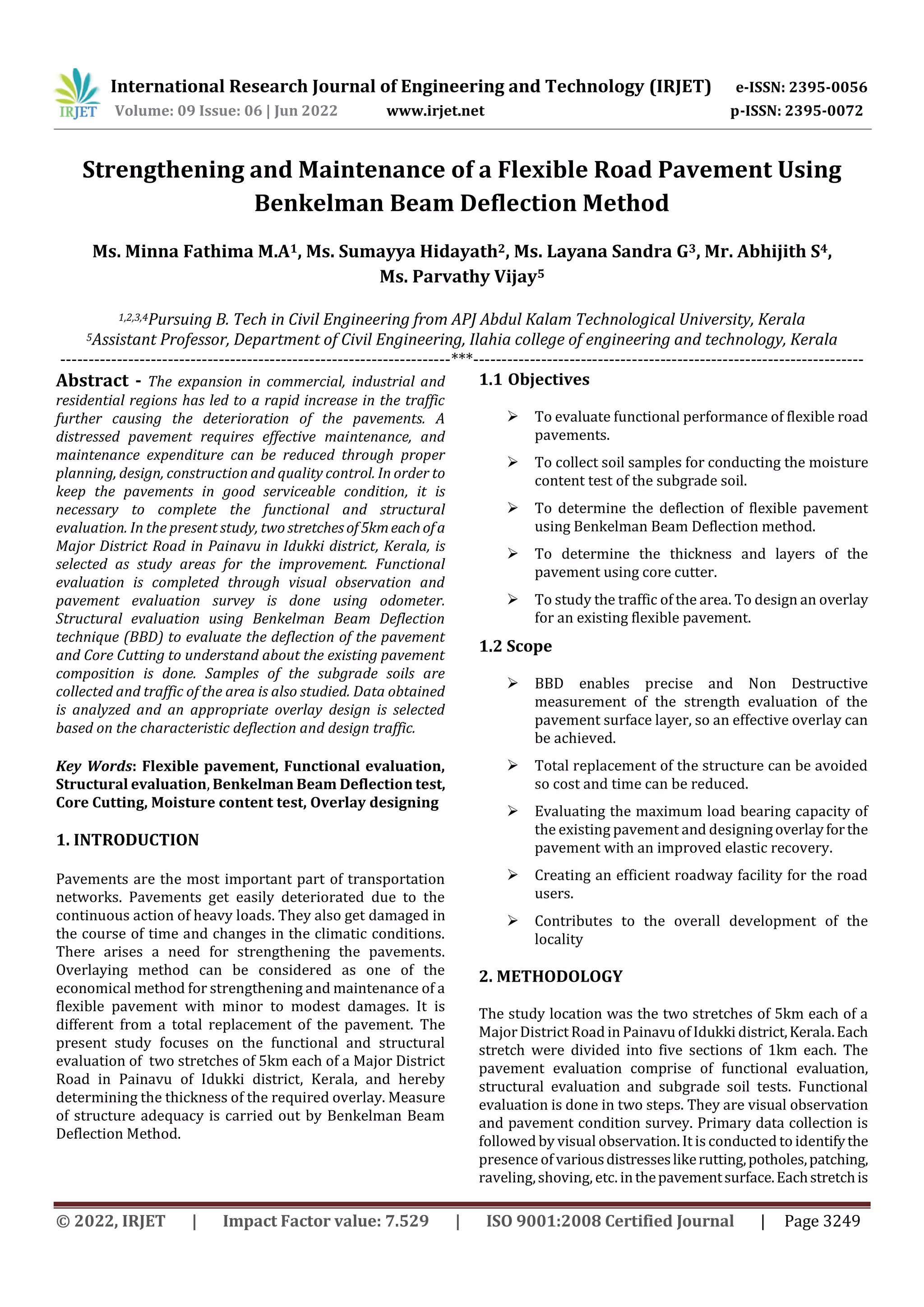 Strengthening and Maintenance of a Flexible Road Pavement Using ...