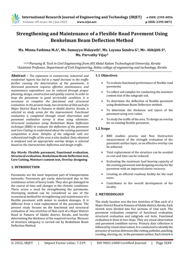 Strengthening and Maintenance of a Flexible Road Pavement Using ...