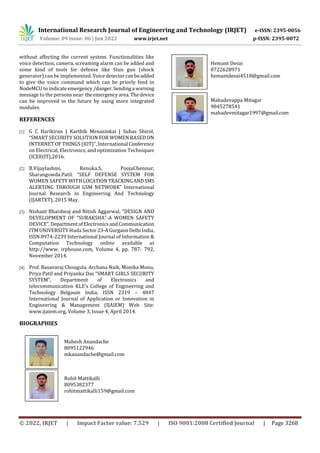 Design and Development of Advanced Device for Women Safety | PDF | Auto ...