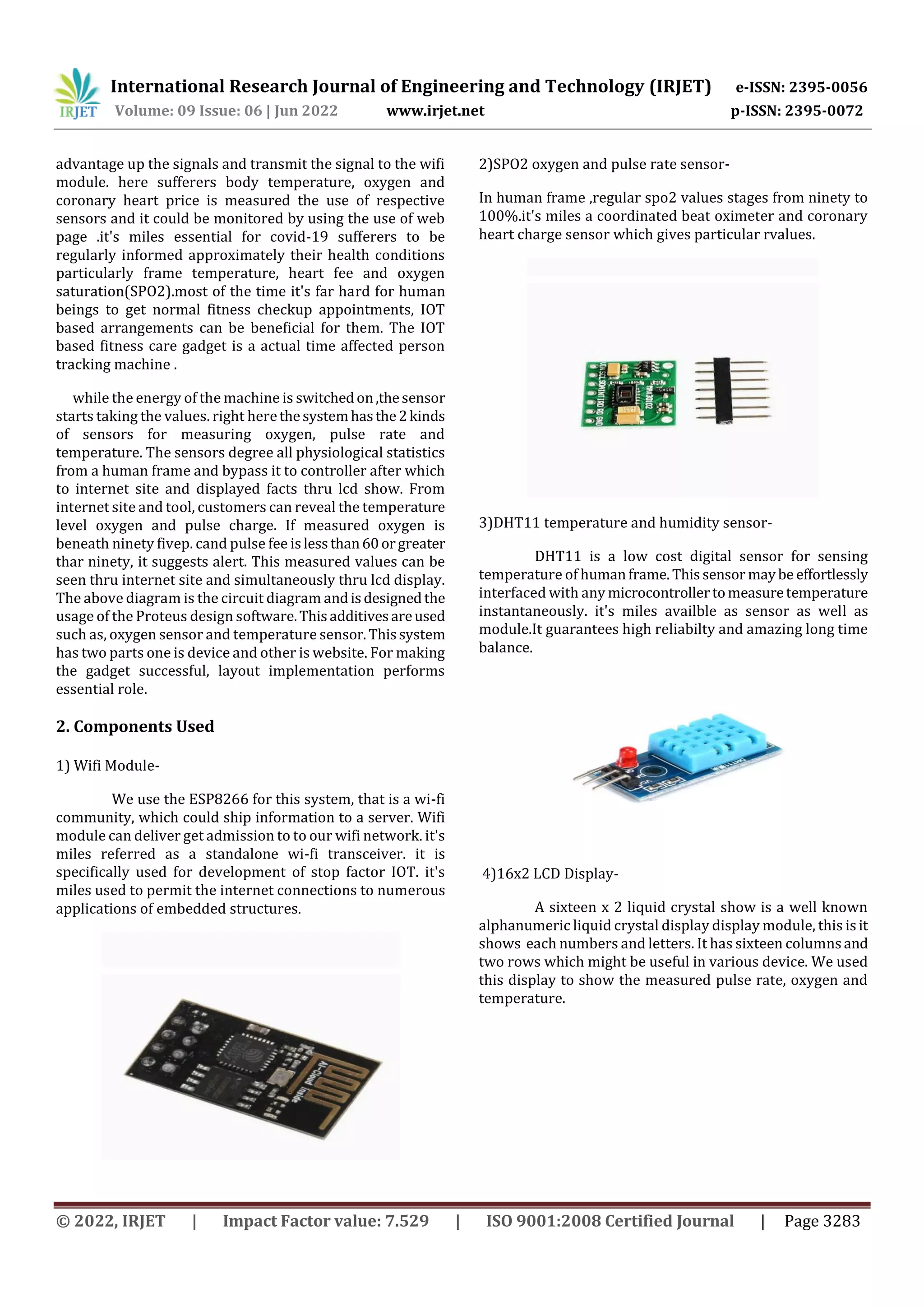 IOT – Based Health Monitoring System | PDF | Computer Peripherals | Computing