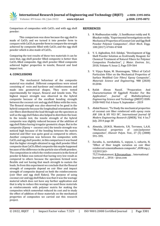 Epoxy resin based egg shell powder and coconut coir fiber composites | PDF