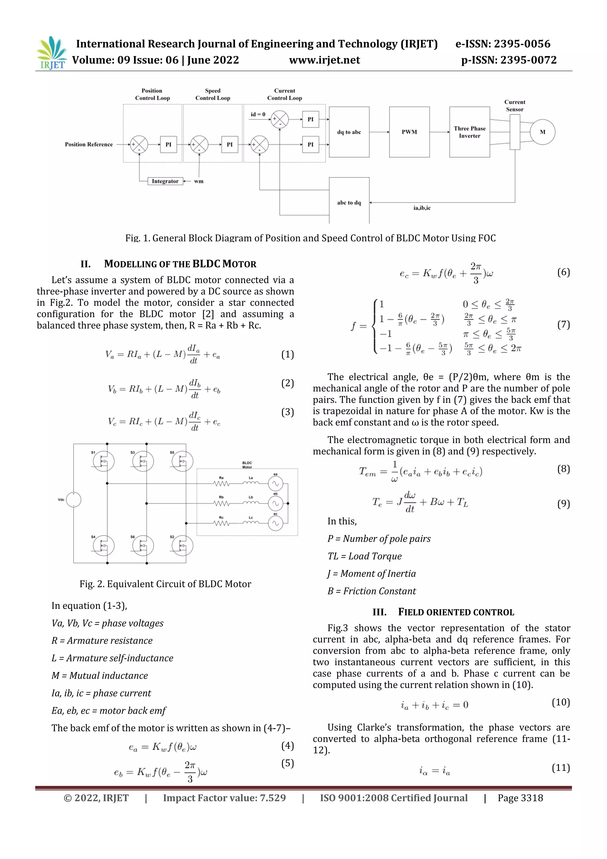 Comparitive Analysis of Speed and Position Control of BLDC Motor via Field Oriented Control ...