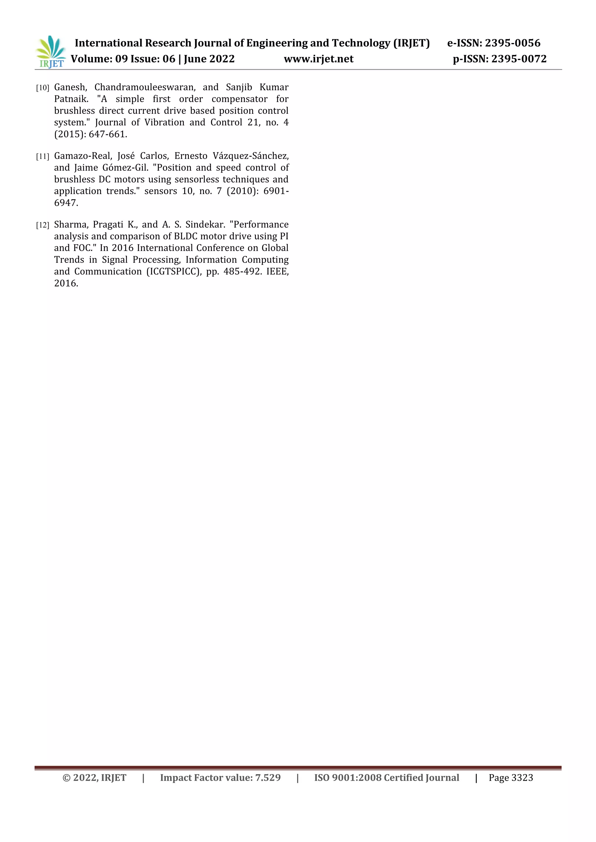 Comparitive Analysis of Speed and Position Control of BLDC Motor via Field Oriented Control ...