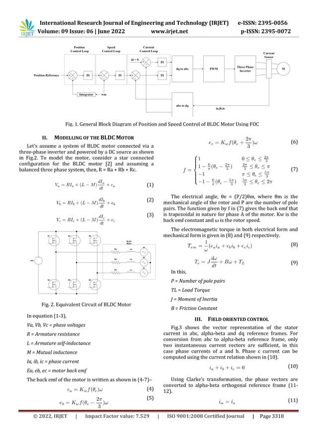 Comparitive Analysis of Speed and Position Control of BLDC Motor via Field Oriented Control ...