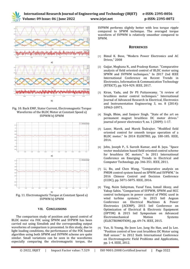 Comparitive Analysis of Speed and Position Control of BLDC Motor via Field Oriented Control ...