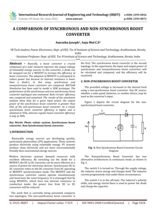 A COMPARISON OF SYNCHRONOUS AND NON-SYNCHRONOUS BOOST CONVERTER | PDF