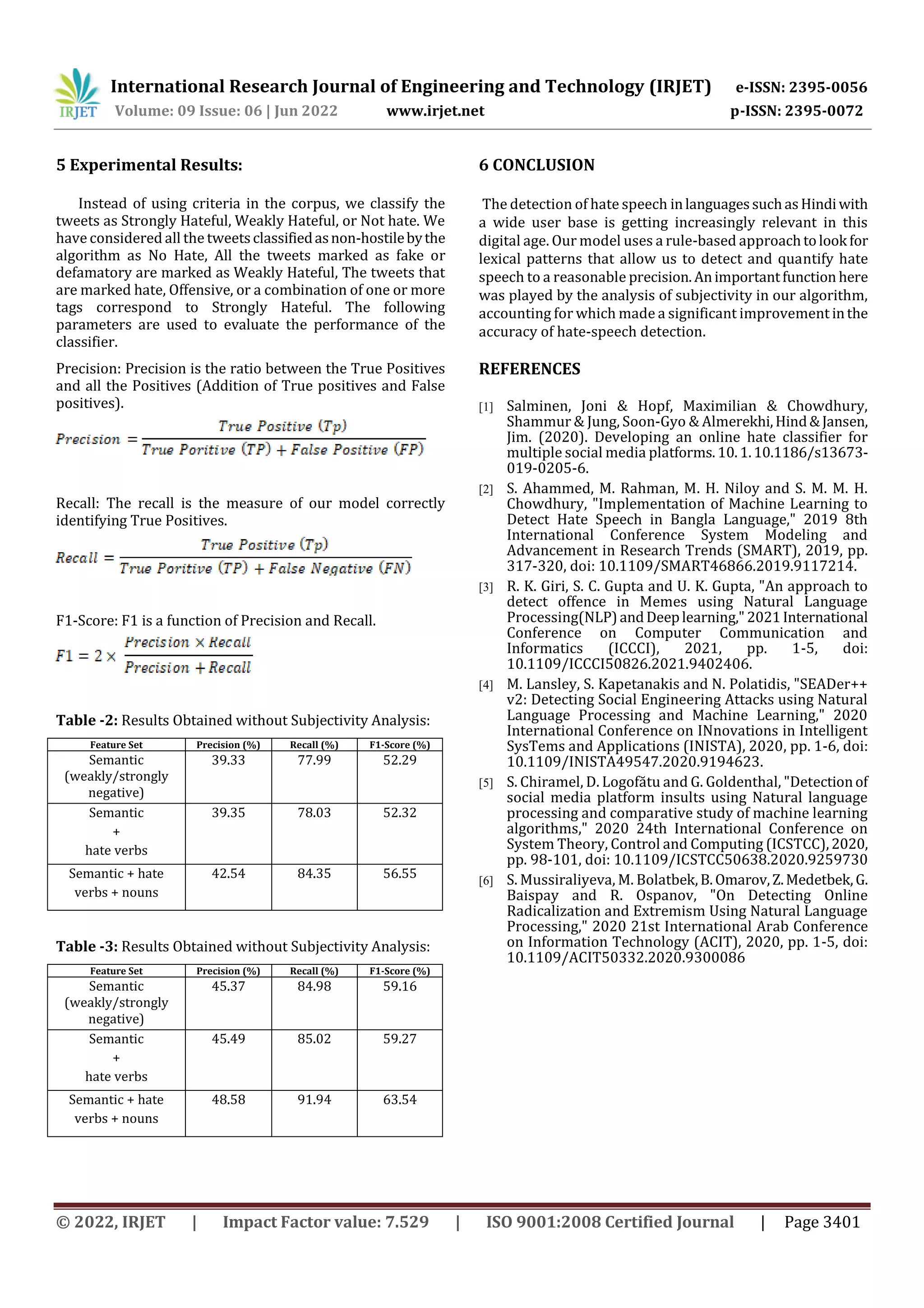Hate Speech Identification Using Machine Learning | PDF