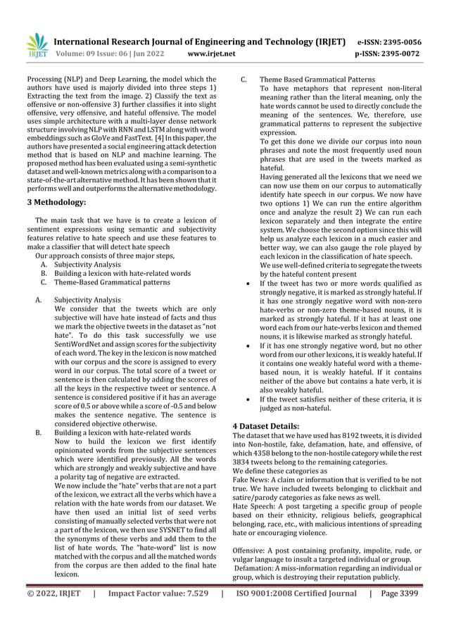 Hate Speech Identification Using Machine Learning | PDF