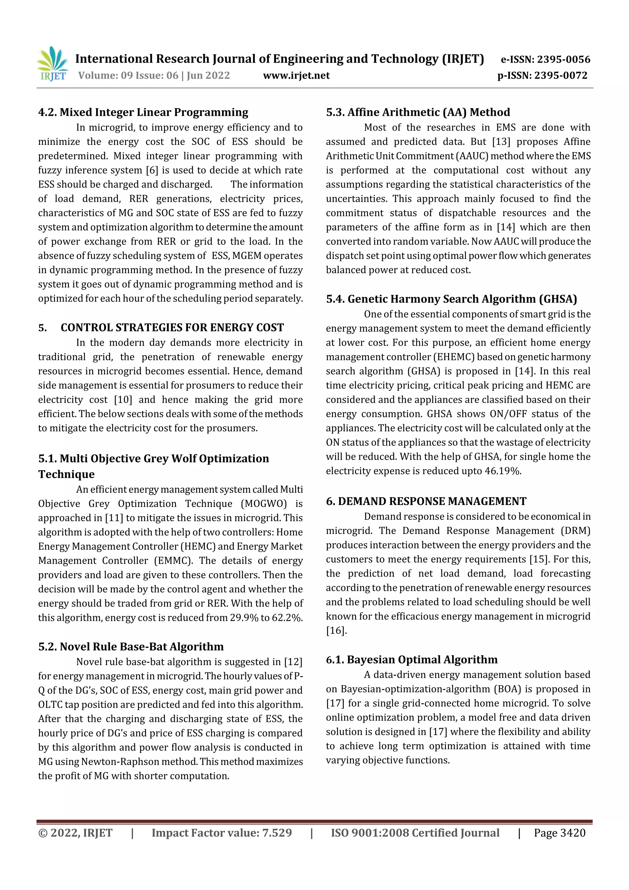 ENERGY MANAGEMENT SYSTEM IN MICROGRID: A REVIEW | PDF | Gas and Electric | Home Utilities