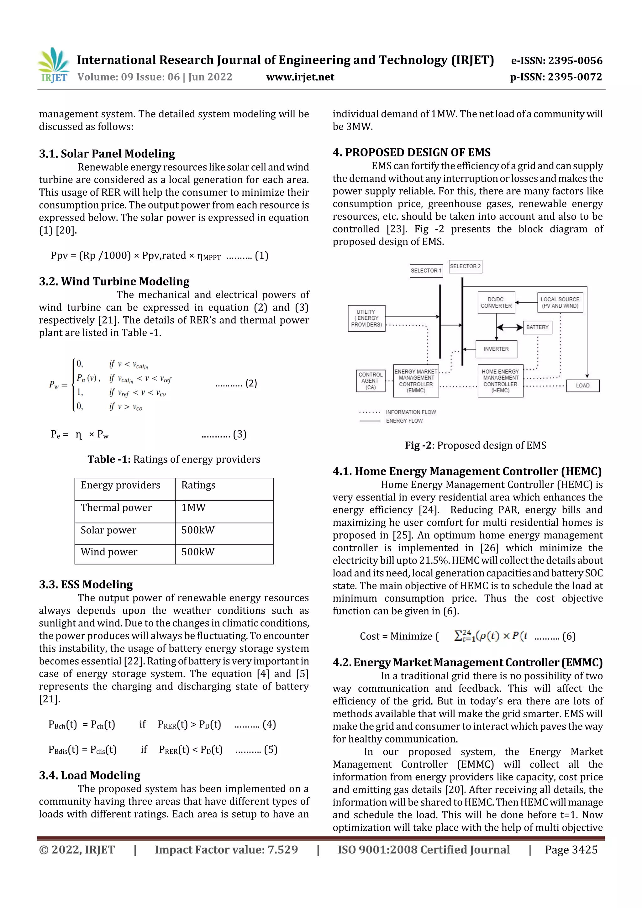 Energy Management System In Smart Microgrid Using Multi Objective Grey Wolf Optimization