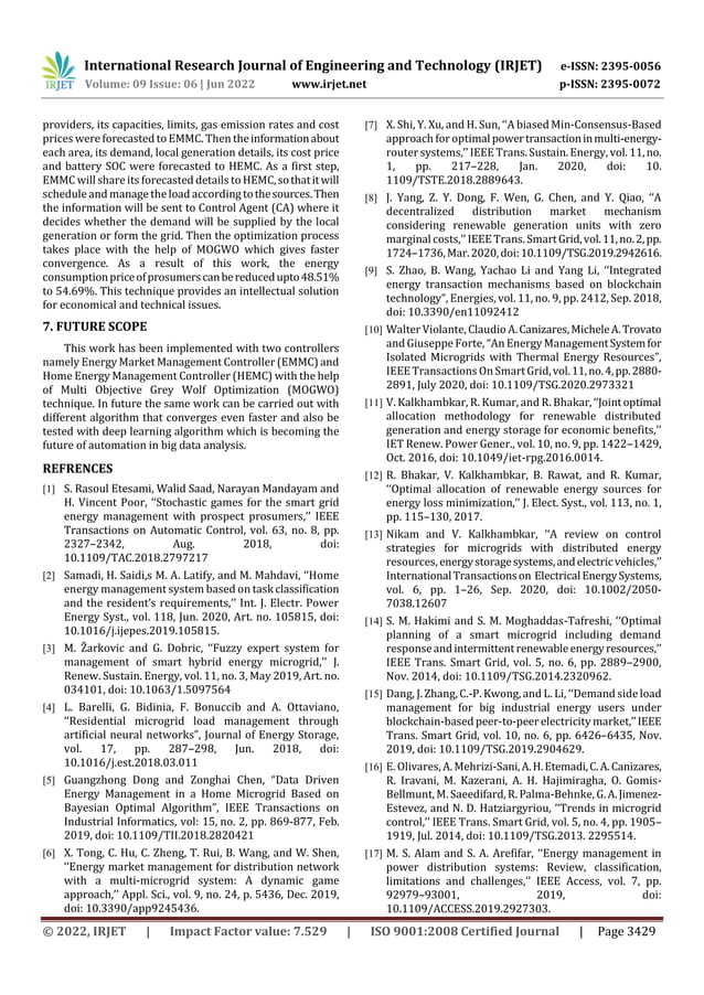 Energy Management System in Smart Microgrid Using Multi Objective Grey Wolf Optimization ...