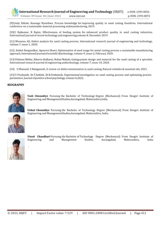 Introduction of Sand Casting Process- An Overview | PDF