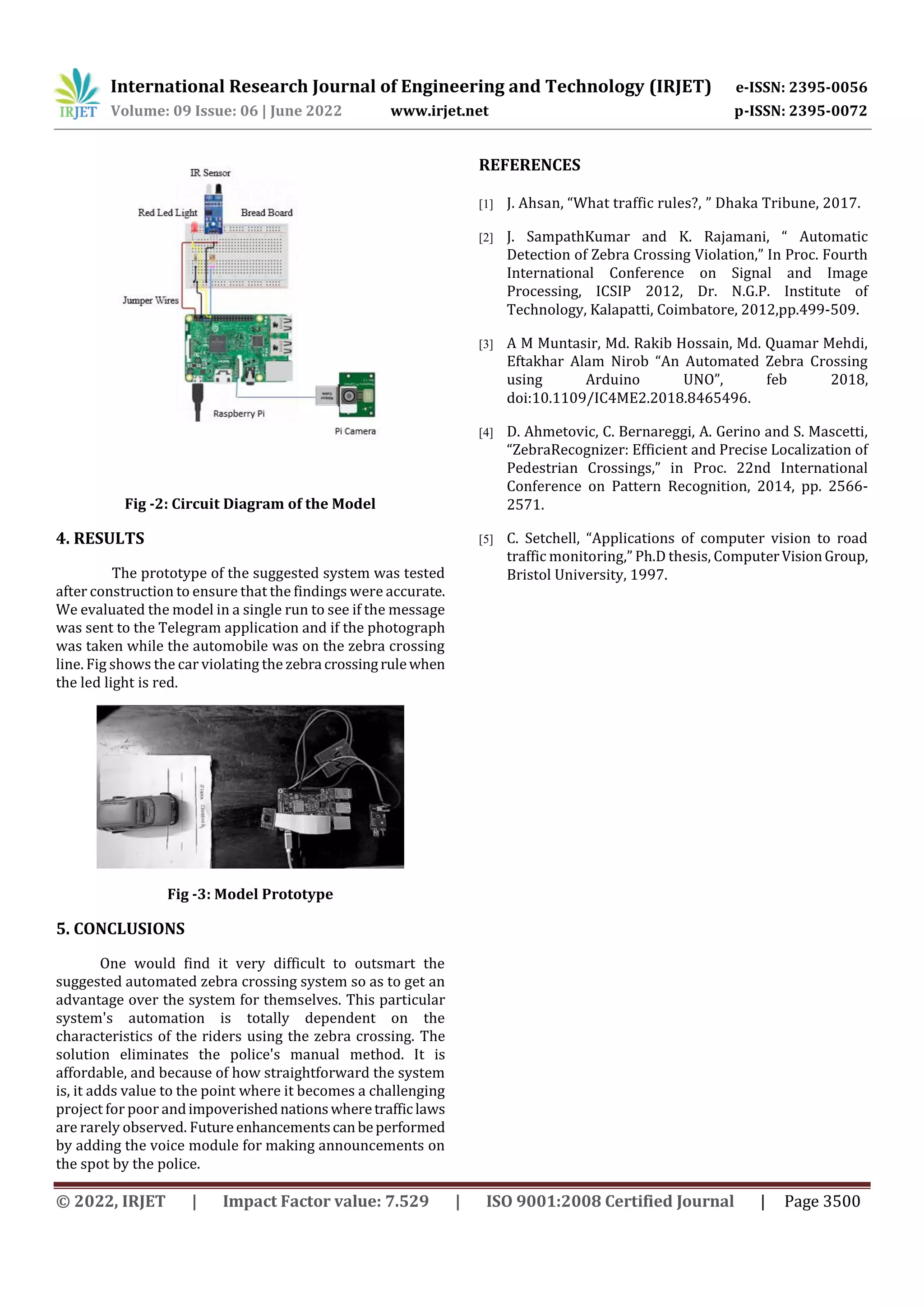 Detection of Zebra Crossing Violation by Automotive using IoT automation | PDF
