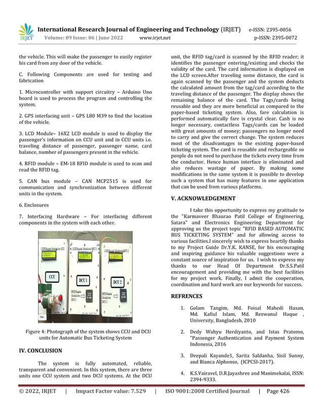 RFID BASED AUTOMATIC BUS TICKITING SYSTEM | PDF | Rail Travel | Travel Type