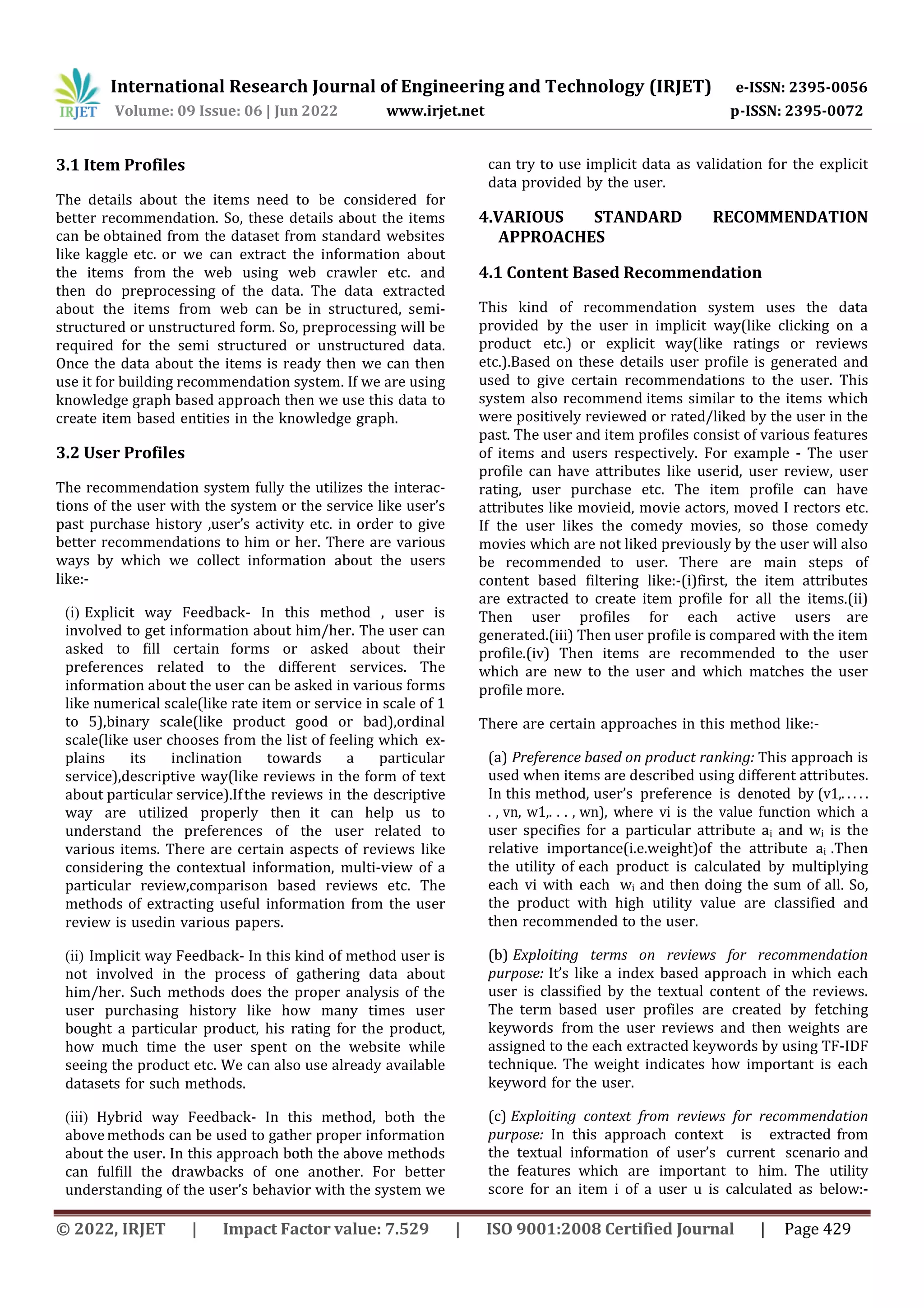 A Survey on Recommendation System based on Knowledge Graph and Machine Learning | PDF