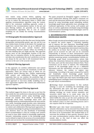 A Survey on Recommendation System based on Knowledge Graph and Machine Learning | PDF