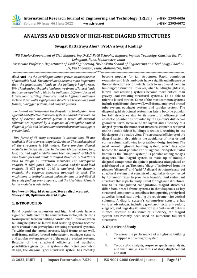 ANALYSIS AND DESIGN OF HIGH-RISE DIAGRID STRUCTURES | PDF