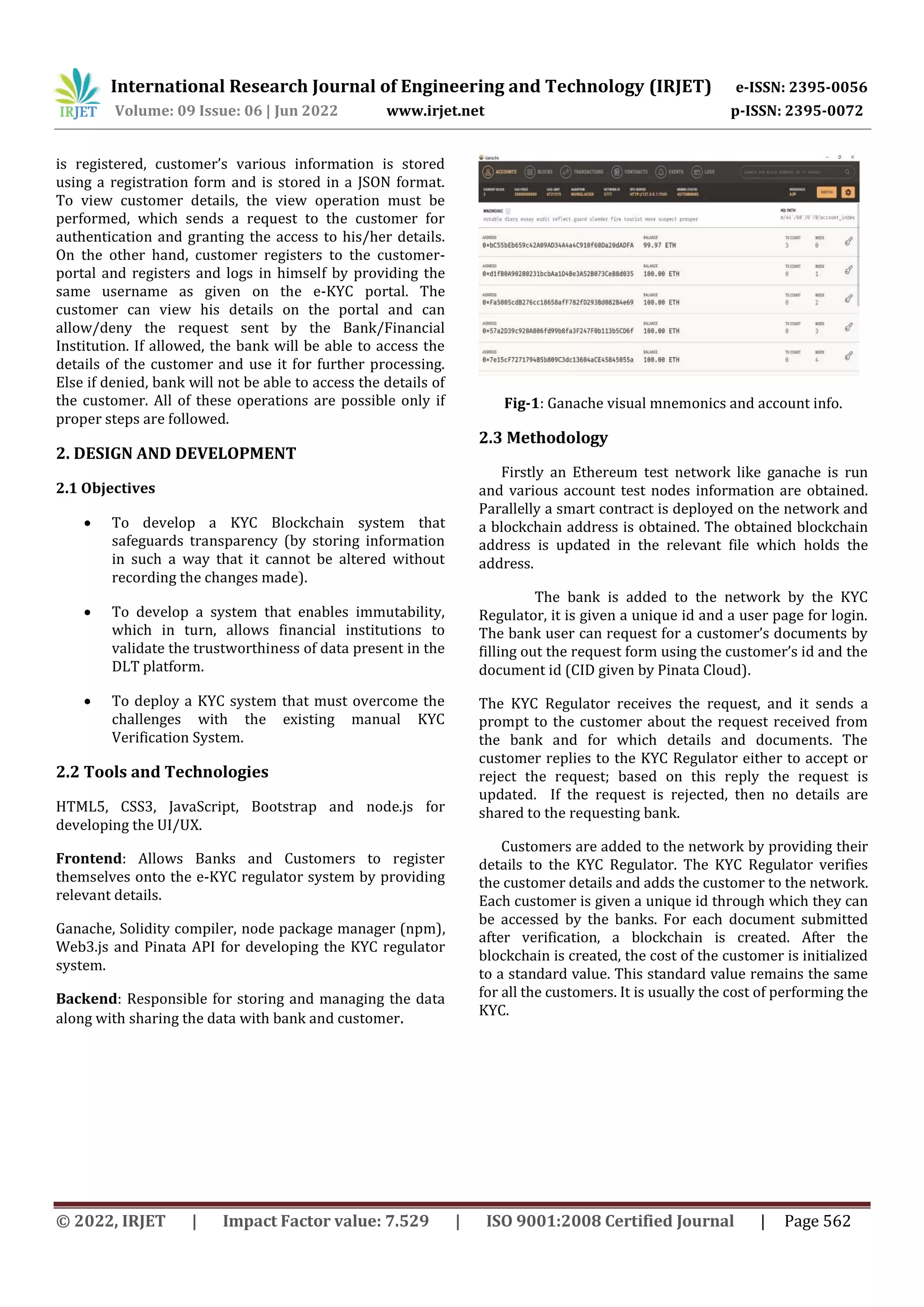 A Survey on e-KYC Verifier Using Blockchain | PDF